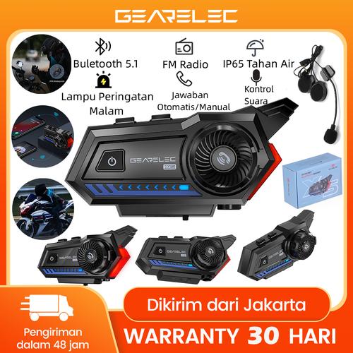 Promo X5 Bluetooth Earphone Helm Motor Headset dengan Lampu Peringatan ...