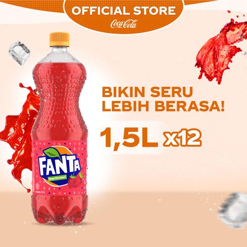 Promo Fanta Strawberry - Minuman Soda Rasa Stroberi - Botol 1.5L - x12 ...