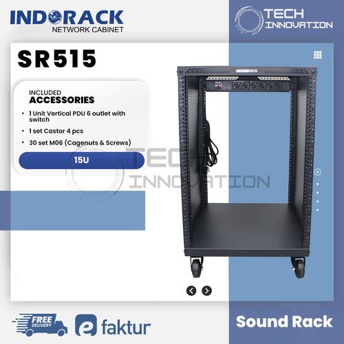 Jual INDORACK Audio Rack 15U Depth 550mm Sound System Rack Audio Rak ...