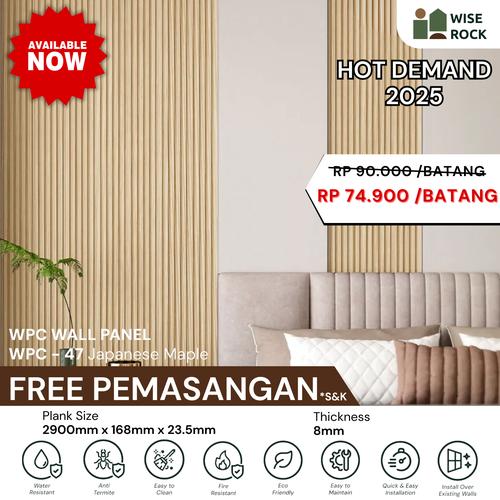 Promo Wise Rock WPC Wall Panel PVC Motif Kayu - WPC 47 Japanese Maple - Jakarta Barat - Wise ...
