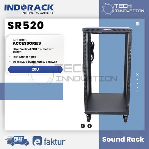 Jual INDORACK Audio Rack 20U Depth 550mm Sound System Rack Audio Rak ...