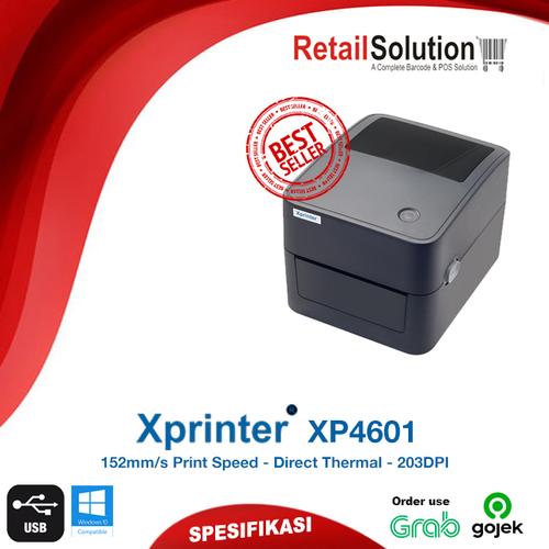 Jual Printer Label Thermal A6 203 DPI - Xprinter XP-4601 / D4601 / XP4601 - USB + Bluetooth ...