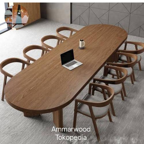 Promo meja meeting kantor/ meja rapat/ meja oval plus 8 kursi - Kab ...