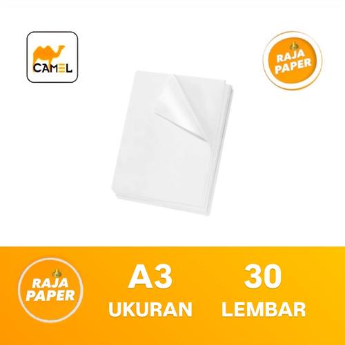 Jual Kertas Sticker Vinyl Glossy Ukuran A3 30 Lembar By CAMEL ( 297 Mm ...