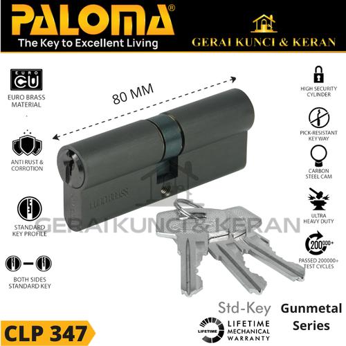 Jual PALOMA CLP 347 CYLINDER KUNCI PINTU DELUXE SERIES 80 MM STANDARD ...