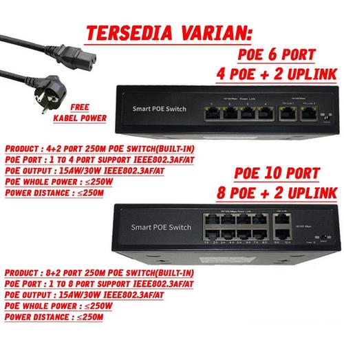 Promo Smart Poe Switch 6 Port / 10 Port CCTV Wifi Router - POE ...