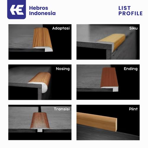 Jual List Profil Skirting Nosing Adaptasi Transisi Ending Siku Plint bahan PVC motif kayu siku L ...