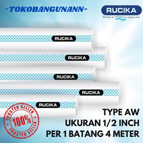 Jual Pipa Rucika AW 1/2 inch 0,5 inch PVC per batang 4 meter - Jakarta Barat - Tokobangunann ...