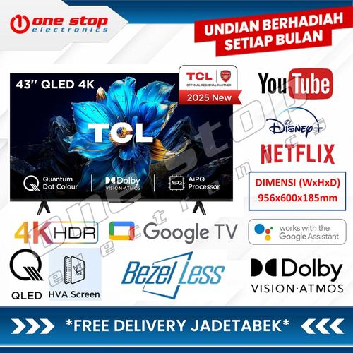 Promo TCL 43P7K / P7K QLED 4K UHD Smart Google TV 43 Inch - HVA PANEL ...