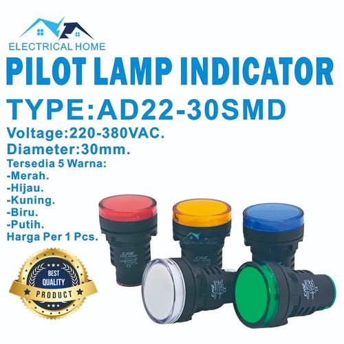 Jual Pilot Lamp-Lampu Panel LED 30mm AC 220V AD22-30SMD - Biru - Kota ...