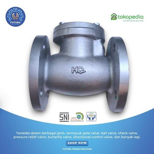 Jual swing check valve 8" inch DN200 JIS 10K HQ flange cast iron ...