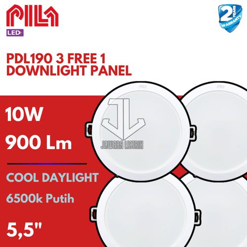 Jual PILA LED DOWNLIGHT PDL190 3 GRATIS 1 10 W PANEL TANAM LAMPU PLAFON ...
