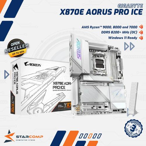 Promo Gigabyte X870E AORUS PRO ICE AM5 DDR5 X870 Motherboard AMD Cicil ...