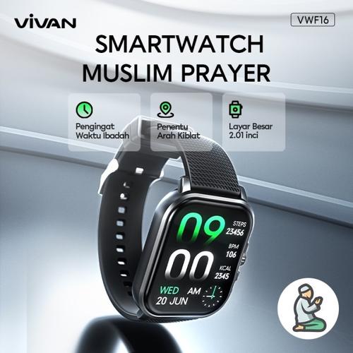 Jual VIVAN 2,01" Islamic + sport Smartwatch Pengingat Waktu Sholat Arah ...