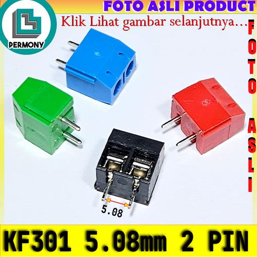 Jual Terminal block KF301 KF-301 2P 2Pin 2 Pin pitch 5.08mm PCB - Hijau ...