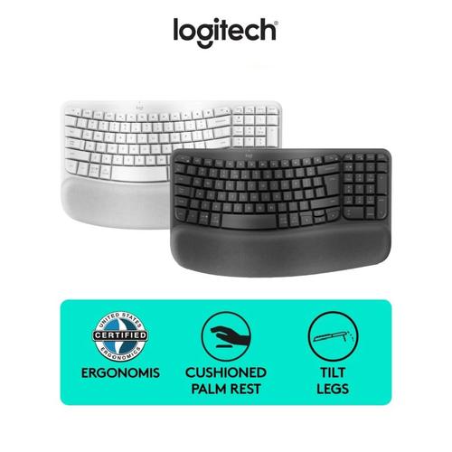 Promo Logitech Wave Keys Keyboard Ergonomic Wireless Bluetooth dan Palm ...