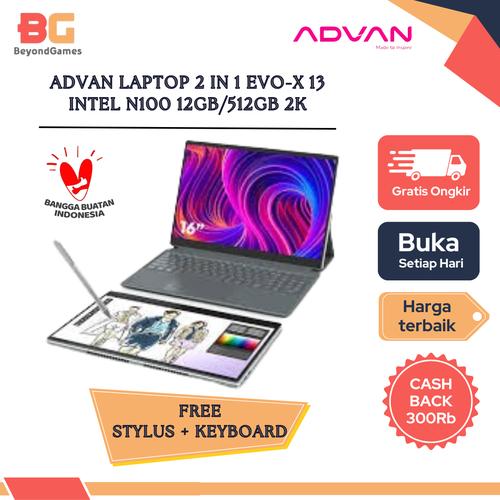 Promo Advan Laptop 2 in 1 Evo-X 16 Intel Core i3-1215U 12GB/512GB 2.5K ...