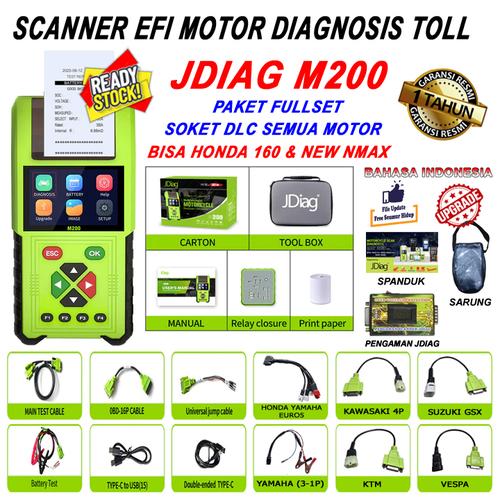 Jual JDiag M200 Motor Scanner Function Diagnostic Tool ECU Motor Injeksi - M200 FULLSET, UPGRADE ...