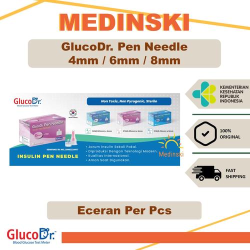 Jual Jarum Insulin GlucoDr Pen Needle 4mm 6mm 8mm 31G 32G 4 6 8 mm ...