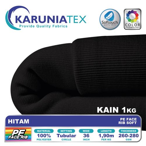Jual Kain Face Rib Soft Kiloan | Hitam | Karunia Textile - Kota Bandung ...