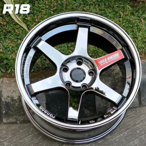 Jual velg mobil racing r18 lebar 9,5 TE37 BLACK CROME PCD 5X114,3 ring 18 - Jakarta Selatan ...