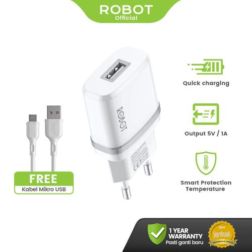 Promo ROBOT RT-K7 Charger Fast Charging 5V/1A Small Portable Safe ...