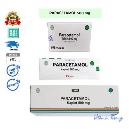 Jual (STRIP isi 10) Paracetamol 500mg Mersi / Trifa / Triman Anti Nyeri ...