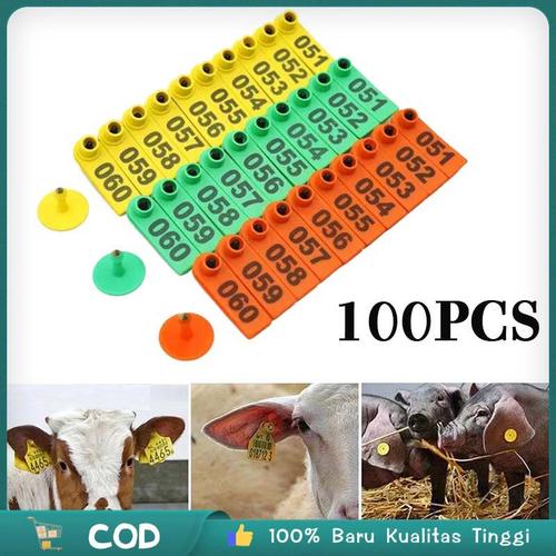 Jual 100pc Eartag Kambing Babi Domba Ear Tag Sapi Babi Penanda Nomor 1 ...