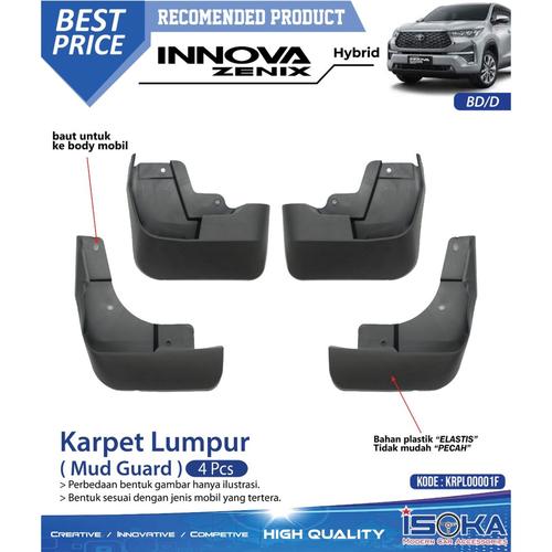 Jual Mudguard Karpet Lumpur TOYOTA INNOVA ZENIX TIPE Q HYBRID V HYBRID ...
