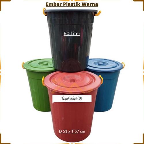 Jual EMBER AIR PLASTIK + TUTUP 80 LITER WARNA EMBER PLASTIK BESAR JUMBO ...