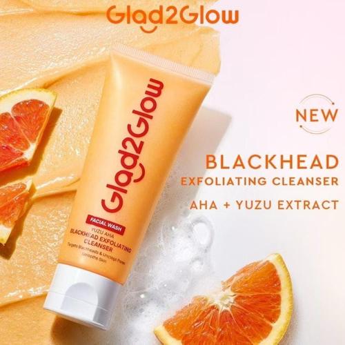 Jual GLAD2GLOW Yuzu Blackhead Facial Cleanser AHA Exfoliating 70ml ...
