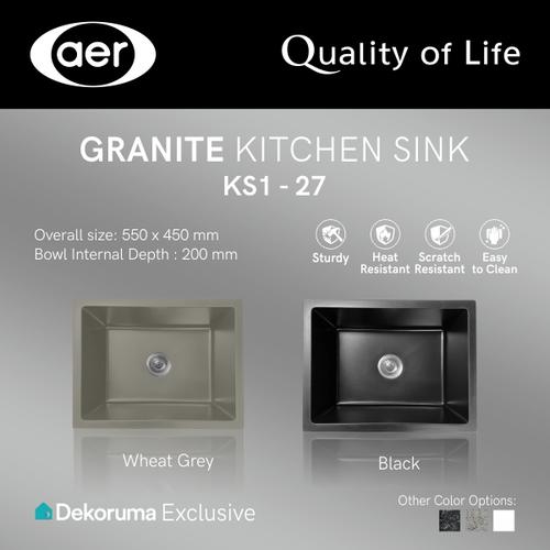 Promo AER X Dekoruma Exclusive Granite Kitchen Sink - Bak Cuci Piring ...
