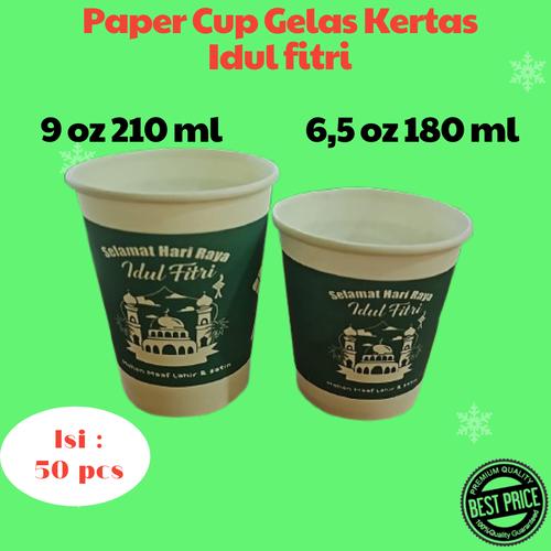 Jual Paper Hot Cup Spesial Edition idul Fitri 9 oz 210 ml 6,5 oz 180 ml isi 50 pcs Gelas kertas ...