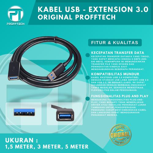 Jual Kabel USB Extension 3.0 High Speed Data.PROFF TECH. 1.5Meter - 5 ...