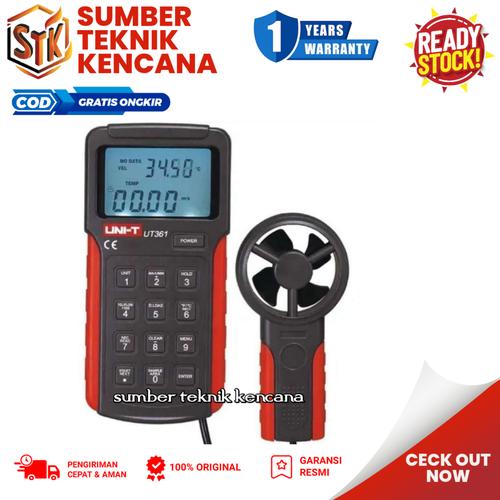 Jual Anemometer Data Logger UNI-T UT361Wind Speed Flow Meter UT 361 CFM ...