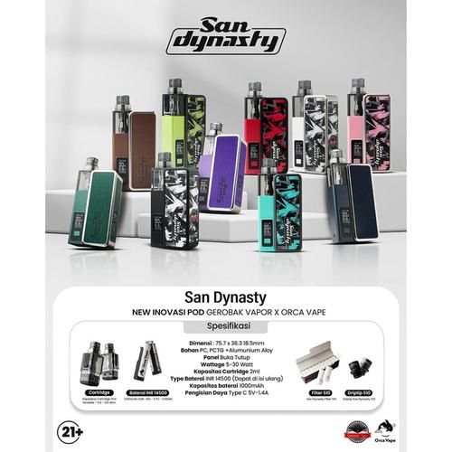 Promo SAN DYNASTY POD VAPE KIT BY GEROBAK VAPOR X ORCA VAPE - CHOCO ...