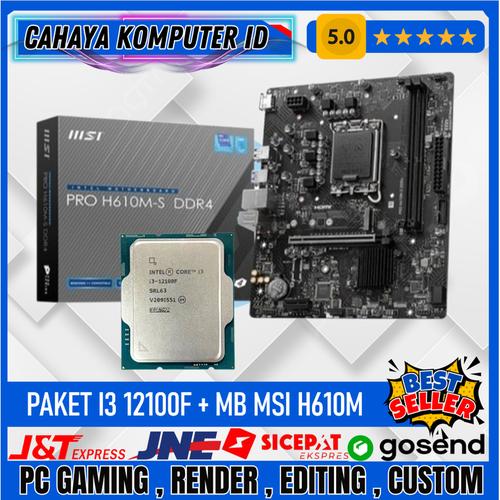 Jual PAKET Intel Core I3 12100F TRAY (Gen 12) LGA 1700 + Motherboard MSI H610M DDR4 Bergaransi ...