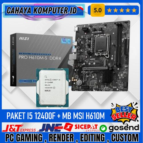 Jual PAKET Intel I5 12400F (Gen 12) TRAY LGA 1700 + Motherborad MSI ...