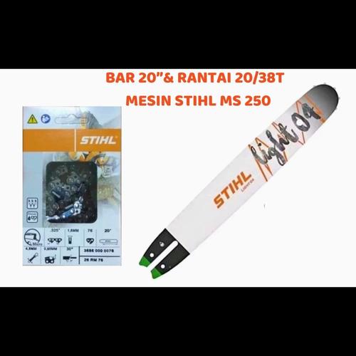 Jual 1Set Rantai 20/38T dan Bar 20" Stihl MS 250.Rantai 20 inch dan Bar 20 inch Senso MS 250 ...