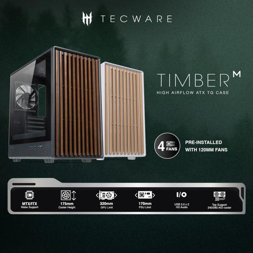 Promo Tecware TIMBER M | Tecware High Airflow m-ATX TG Case Casing PC ...