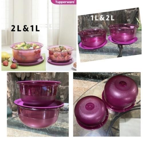 Jual Tupperware Table collection set 1 Liter & 2 Liter - Purple-2 L& 1 ...