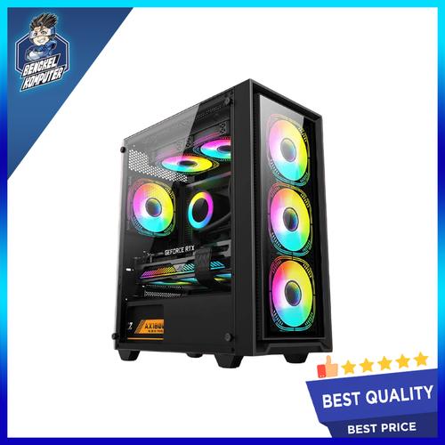 Jual CASING PC ENLIGHT INFINITY VESTA V4 BLACK M-ATX INCLUDE 3 FAN ...