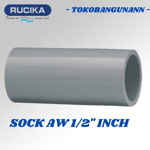 Jual Sock Sok AW 1/2 inch 0,5 inch Rucika sambungan pipa lurus ...