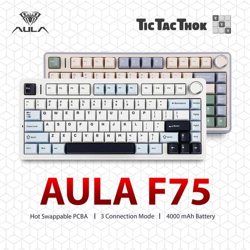 Promo AULA F75 Mechanical Keyboard - TKL Layout - 3 Mode Connection ...