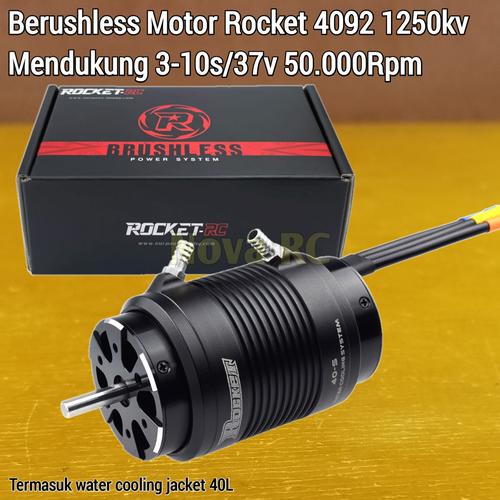 Jual Brushless motor Rocket 4092 1250kv 37v 50.000rpm with water ...
