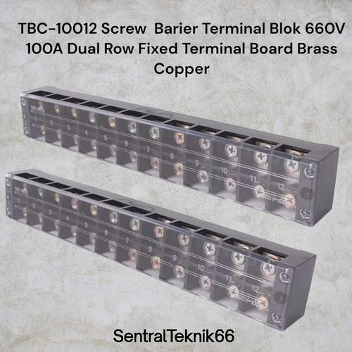 Jual TBC-10012 Screw Barrier Terminal Block 660V 100A Dual Row Fixed ...
