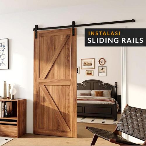 Jual RKG Rel Gantung Pintu Kayu Gudang Sliding Rail Barn Door ...
