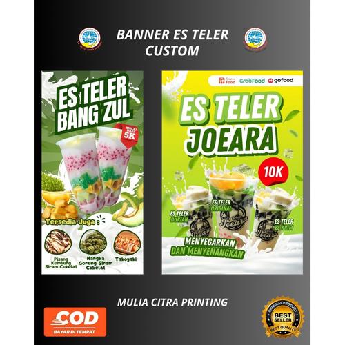 Jual CETAK SPANDUK BANNER ES TELER CUSTOM FREE DESIGN - 50X100cm - Kab ...