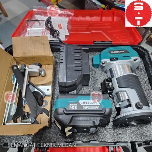 Jual M80 CORDLESS MESIN ROUTER PROFIL WOOD TRIMMER KAYU 20V 4AH MOLLAR ...
