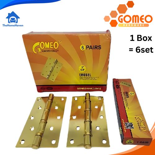 Jual GOMEO Engsel Pintu / Jendela Besi 5" GOLD/ GP (Box = 6 Set ...